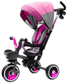 Dětská tříkolka Baby Mix 5v1 RELAX 360° růžová Barva: Růžová