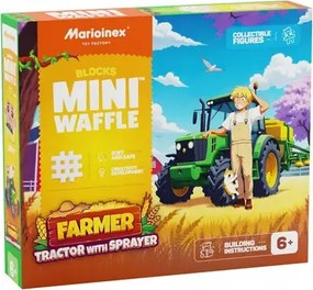 MARIOINEX Stavebnice Mini Waffle Traktor s postřikovačem / 50 dílků