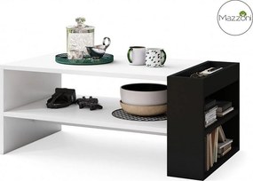 Casarredo - Komfort nábytek Konferenční stolek s regálem NEFRI 100x55 cm bílá/černá
