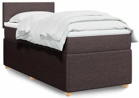 Box spring postel s matrací tmavě hnědá 90x190 cm textil