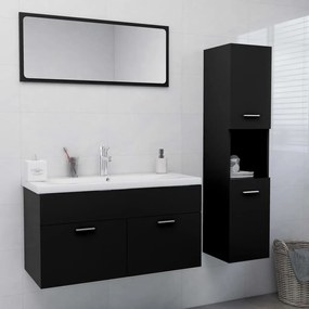 Set koupelnového nábytku černý dřevotříska