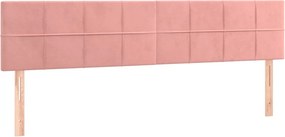 Box spring postel s matrací růžová 200x200 cm samet 3141328