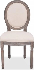 Jídelní židle 4 ks krémové textil 244088