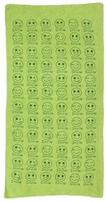 Rychleschnoucí osuška SMAJLÍK 70 x 140 cm zelená, 100% mikrovlákno