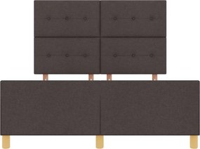 Rám postele s čelo Tmavě hnědá 140 x 190 cm textil 3344728
