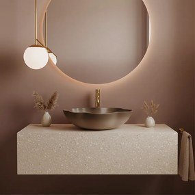 Rea Pearl, umyvadlo na desku 505x380x135 mm, béžová-hnědá-Ombre, REA-U0629