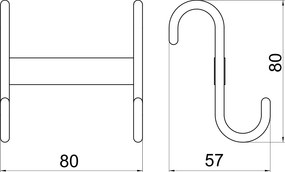 Novaservis - Dvojháček na topný žebr Metalia Drátěný program chrom, 6001,0