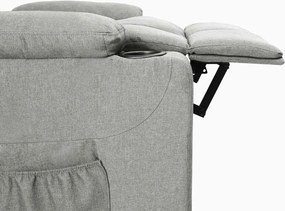 Polohovací křeslo světle šedé textil 339082