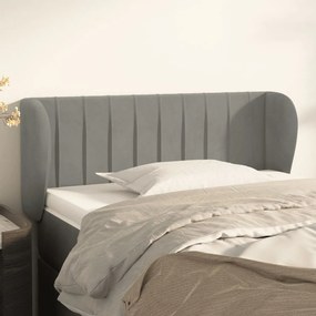 Čelo postele typu ušák světle šedé 103x23x78/88 cm samet 3117424