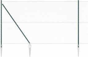 Hexagonální plot s podpěrou 50 x 1,6 m Ocel potažená PVC Zelená 3353146