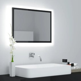 LED koupelnové zrcadlo černé vysoký lesk 60x8,5x37 cm akrylové