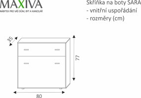 MAXIVA Předsíňová stěna - SARA, světlá borovice/tmavá borovice