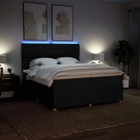 Box spring postel s matrací černá 200x200 cm textil 3294472