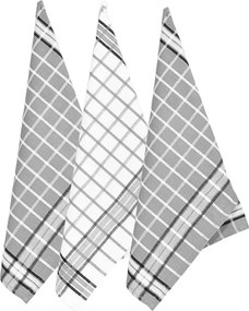 Luxusní utěrky z egyptské bavlny Bistro GREY mix 50 x 70 cm 3 ks