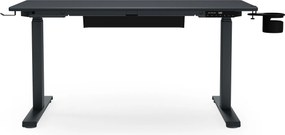 Elektrický stůl s nastavením výšky ergonomický antracitový,1200x600 mm: ARIA
