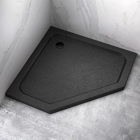 BPS-koupelny Pětiúhelníková sprchová vanička HYD-PSV-RAVE 90x90 černá