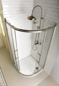 Gelco, ANTIQUE čtvrtkruhová sprchová zástěna 1000x1000mm, 2 dveře, čiré sklo, bronz, GQ5210C