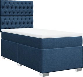 Box spring postel s matrací modrá 90x200 cm textil 3290384