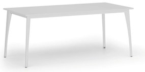 Jednací kancelářský stůl PRIMO OMEGA, 180x90 cm, bílá podnož, bílá