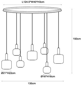 Lucide 45405/07/30 - Lustr na lanku ELOISE 7xE27/40W/230V černá