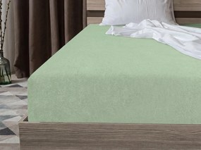 Fleecové napínací prostěradlo MOLTON světle zelené 180 x 200 cm