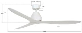 Lucci air 213040 - Stropní ventilátor WHITEHAVEN bílá + dálkové ovládání