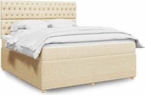 Box spring postel s matrací krémová 180x200 cm textil 3292147
