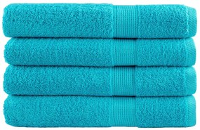 Premium ručníky SOLUND 4 ks tyrkysové 80 x 200 cm 600 g/m² 137459