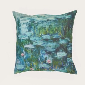 Lenbutik Lněný, luxusní, povlak na polštář , 45x45 cm, Claude Monet Lekníny / Lilies