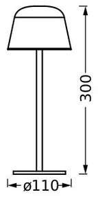 Ledvance - LED Stmívatelná venkovní nabíjecí lampa TABLE LED/2,5W/5V IP54 černá