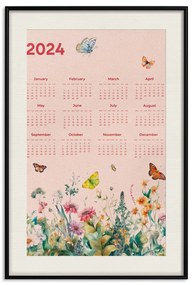 Plakát Kalendář 2024 - krásní motýli poletující nad rozkvetlou loukou