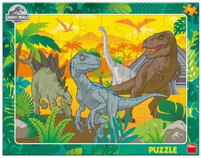 DINO Puzzle deskové 40 dílků Jurský svět 32x24cm skládačka dn322301
