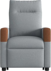 Zvedací polohovací křeslo světle šedé textil 3324006