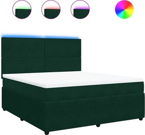 Box spring postel s matrací tmavě zelená 180x200 cm samet 3294703