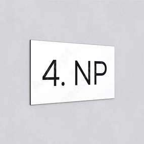ACCEPT Označení podlaží "4. NP" - stříbrná tabulka - černý popis