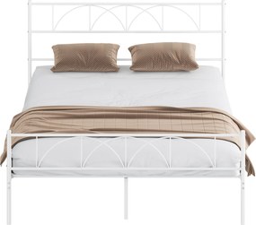 HOMCOM rám postele 160x200 cm s čelem postele, kovovým roštem a úložným prostorem pod postelí
