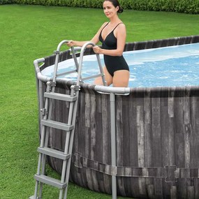 Bestway Bazén S Příslušenstvím Oválný 7,32 X 3,66 X 1,22 M Šedá Sonoma