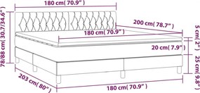 Box spring postel s matrací světle šedá 180 x 200 cm textil 3140313