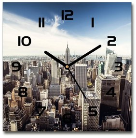 Wallmuralia Skleněné hodiny čtverec New York 30x30 cm