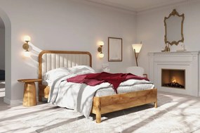 Dubová postel s čalouněným čelem ModenaČalounění postele:    Dub přírodní 140x200 cm