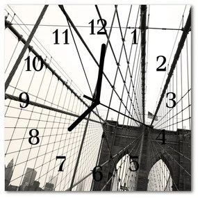 Nástenné skleněné hodiny Brooklynský most