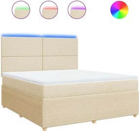 Box spring postel s matrací krémová 180x200 cm textil 3294433