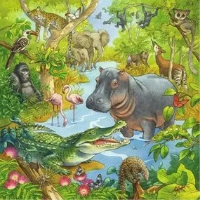 Ravensburger Zvířata v džungli / 3x49 dílků / od 5 let