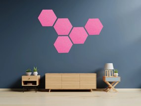Tutumi, 6-úhelníková nástěnná dekorace z filcu, růžová, HOM-06527