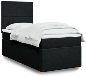 Box spring postel s matrací černá 90x200 cm textil 3293458