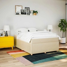 Box spring postel s matrací krémová 140x190 cm textil 3285572