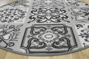 Protiskluzový koberec Patchwork šedý