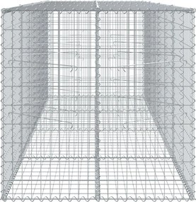 Gabionový koš s víkem 400 x 100 x 100 cm pozinkované železo 3295196
