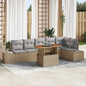 Sada zahradních pohovek 7 ks Beige a šedá 3349972