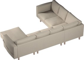 Potah na pohovku IKEA Norsborg rohová, 5-místná se šezlongem barva béžová látka pletený vzor